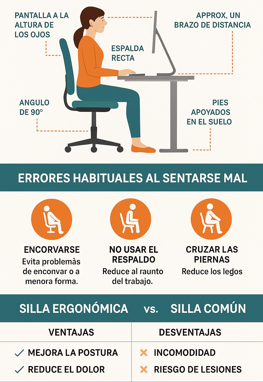 Como sentarse bien en la oficina | DecoraOficina